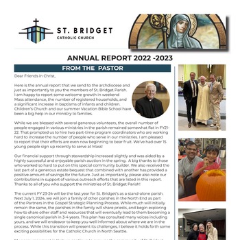 Parish Annual Report 2022-2023 - St. Bridget Church - Seattle, WA